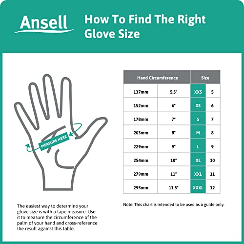 Ansell HyFlex 11-600 Nylon Polyurethane Glove, Gray Polyurethane Coating, Knit Wrist Cuff, Large, Size 9 (Pack of 12 Pairs)