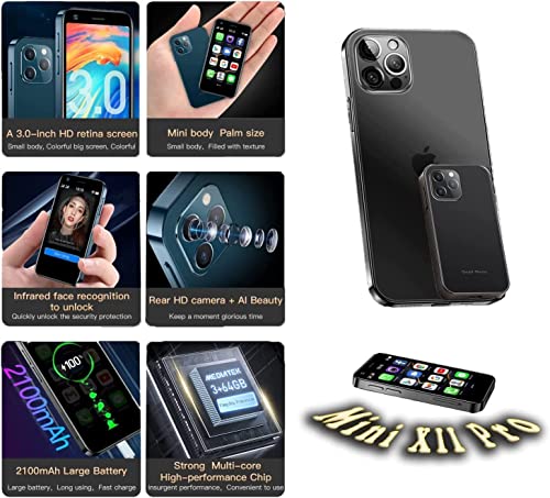 iLight Mini Smartphone 13 Pro World's Smallest 13 Pro 4G LTE Android Mobile Phone Super Small Tiny 3" Touch Screen 13+ Design Global Unlocked Great for Kids 2GB /16GB Tiny iPhone 13 Pro Max Look Alike