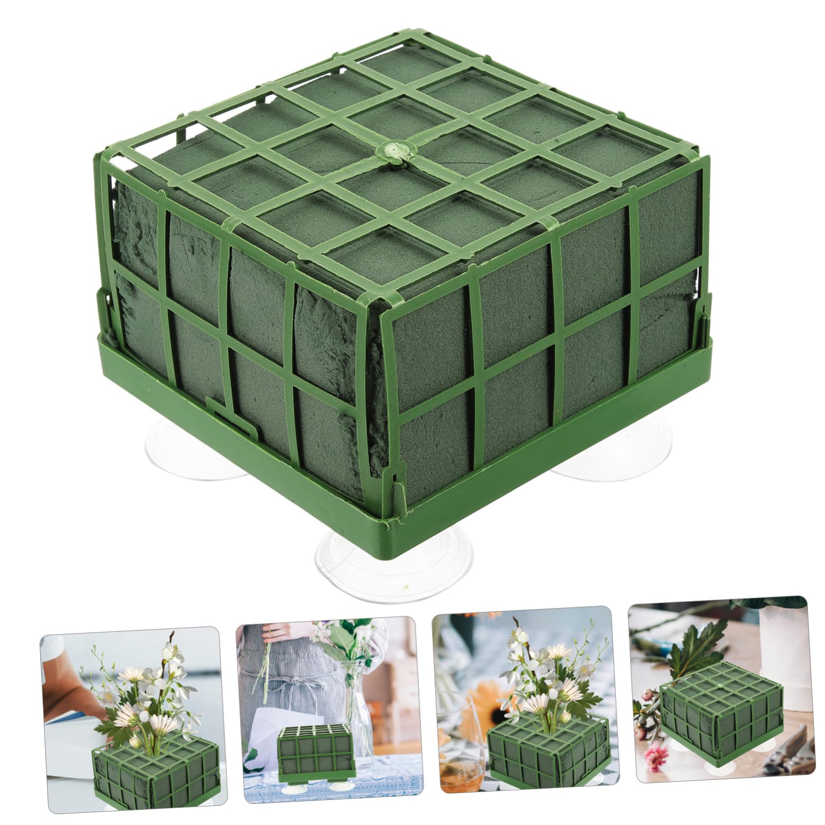 Abaodam 2 Pcs Flower Sucker Wedding Car Decoration Floral Foam Grande Cage Floral Foam Sausage Wreath Suction Cups Foam Blocks for Crafts Decorative Suckers Plastic Fresh Sticker