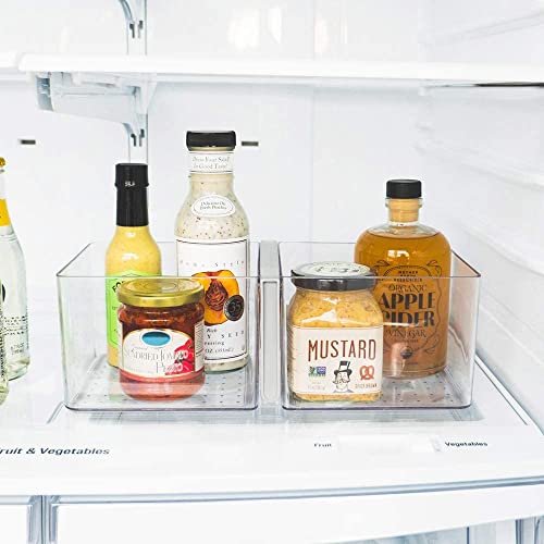 madesmart Fridge Portable Tote/Condiment Caddy, 12.19 x 5.69 x 4.38 in (30.96 x 14.45 x 11.11 cm), Light Grey