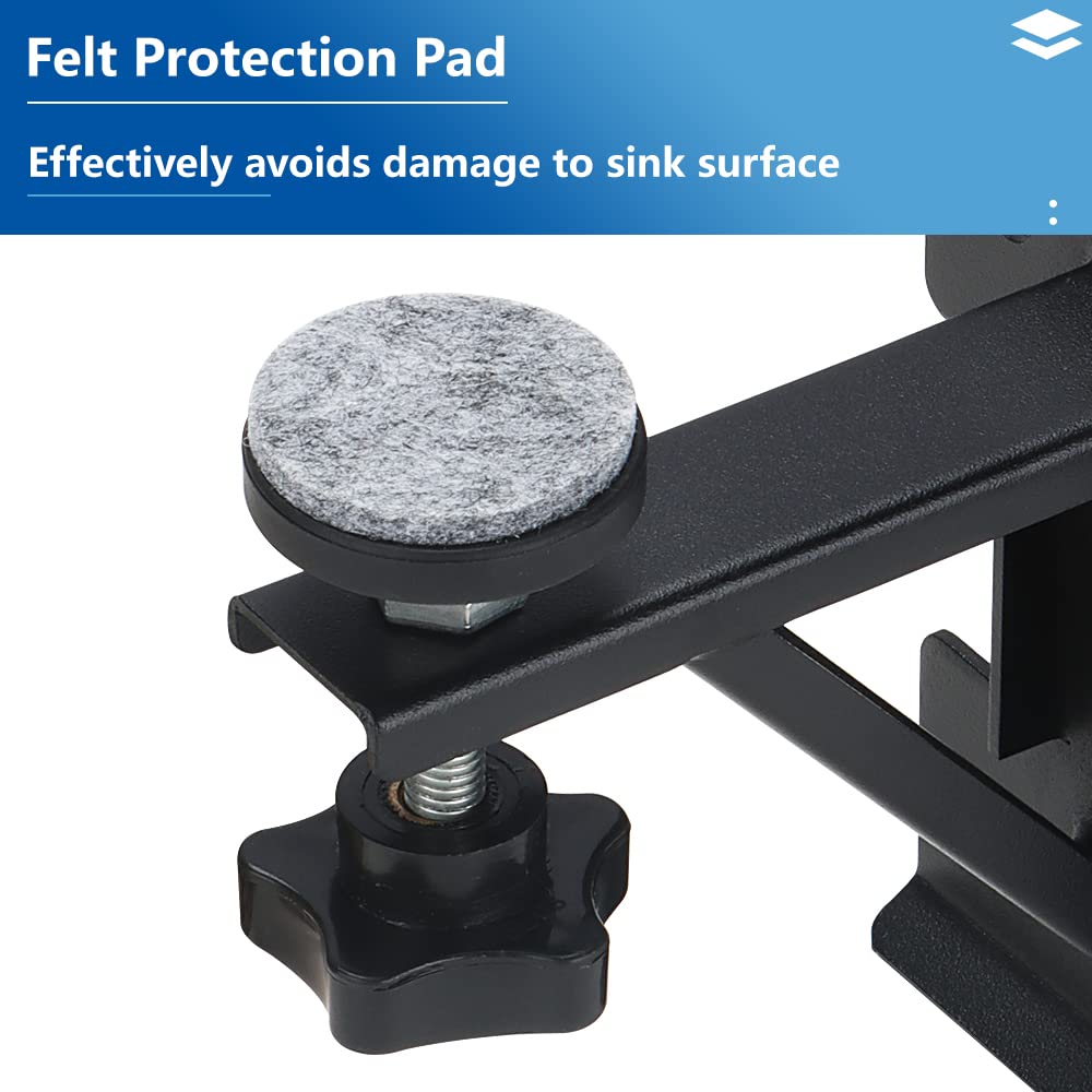 A-KARCK Undermount Sink Brackets for Narrow Cabinet, Sink Repair Kit with Black Coating Prevent Rust, 13 GA Steel Effectively Share Sink Weight(2 PCS)
