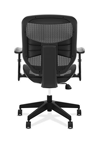 HON Prominent High Task Mesh Back and Seat Office Chair for Computer Desk, Black (HVL534), Swivel-Tilt