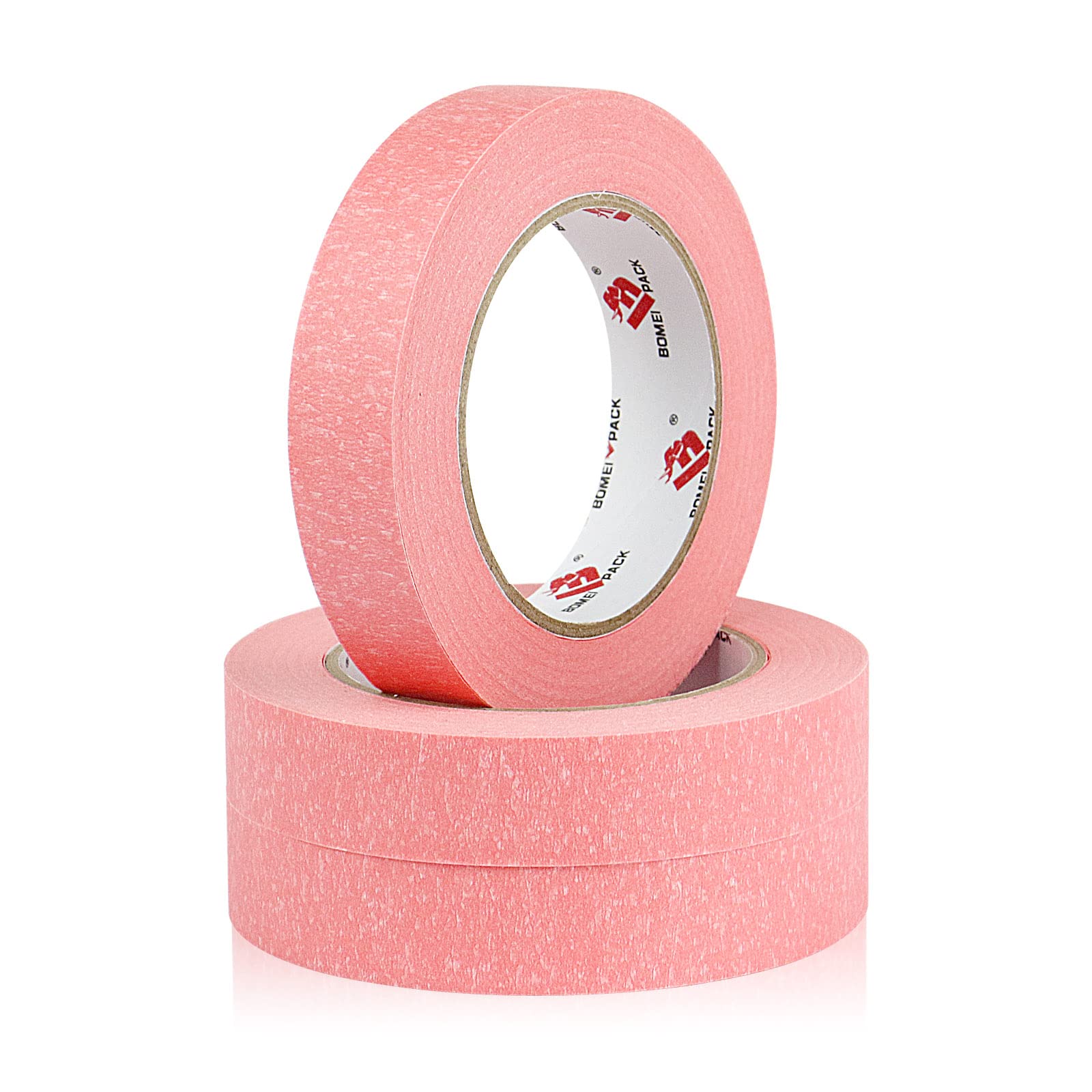 BOMEI PACK Pink Painters Tape 0.94-Inches x 55 Yards (3-Pack), Painters Masking Tape Bulk - Sharp Edge Line Technology, Produces Sharp Lines | Residue-Free and Artisan Grade Wall Trim Tape