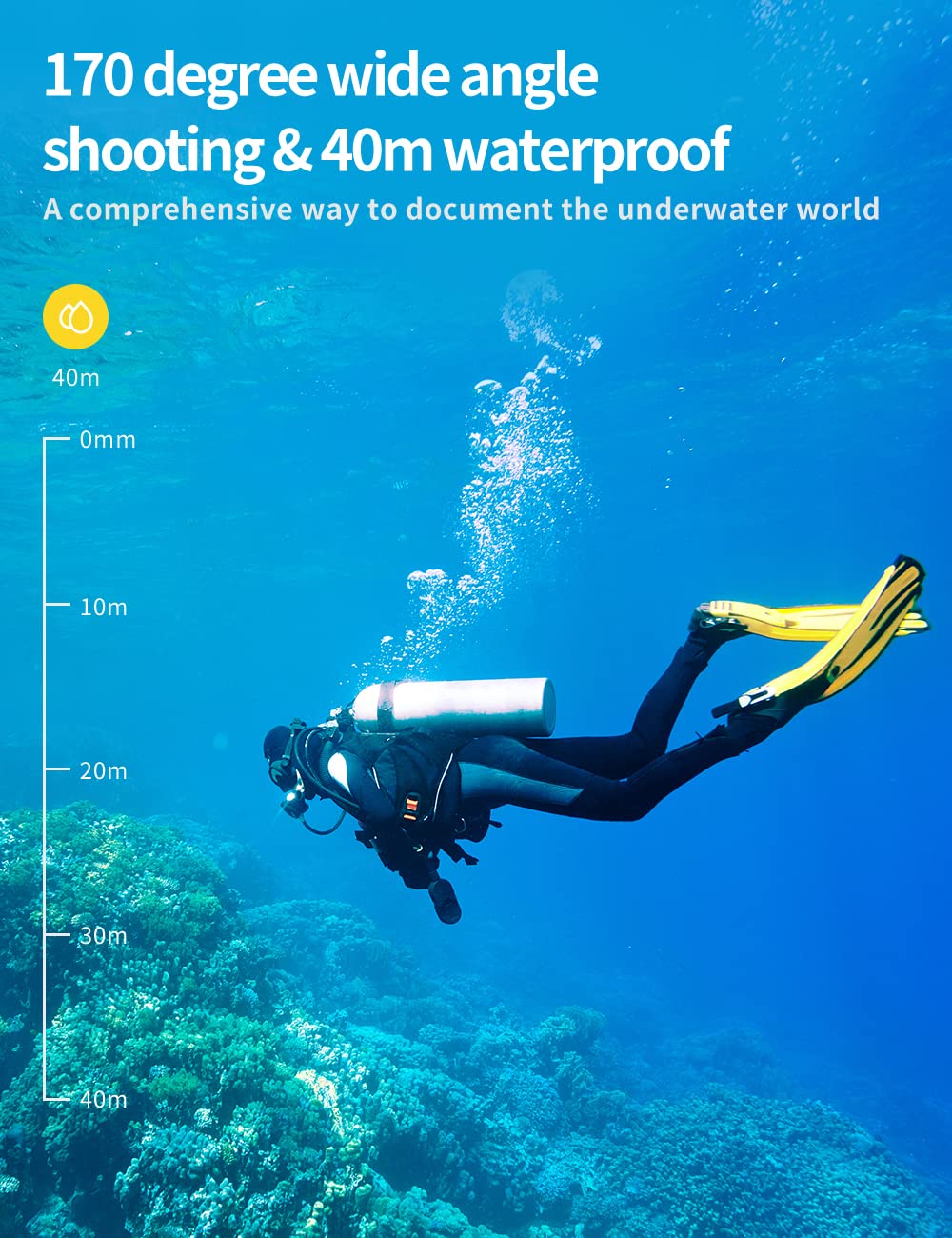 Action Camera 4K 60FPS 20MP Touch Screen 8X Zoom with Carrying Case,Wi-Fi EIS 40M Waterproof Underwater Vlog CamcoderRemote Control Sports Cam with Mounting Accessories Kit