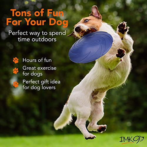 IMK9 Dog Frisbee Toy - Soft Rubber Disc for Large Dogs - Frizbee for Aggressive Play – Heavy Duty Durable Frisby for Pets – Lightweight, Interactive Flying Toy for Training Fetch, Tug of War, Catch