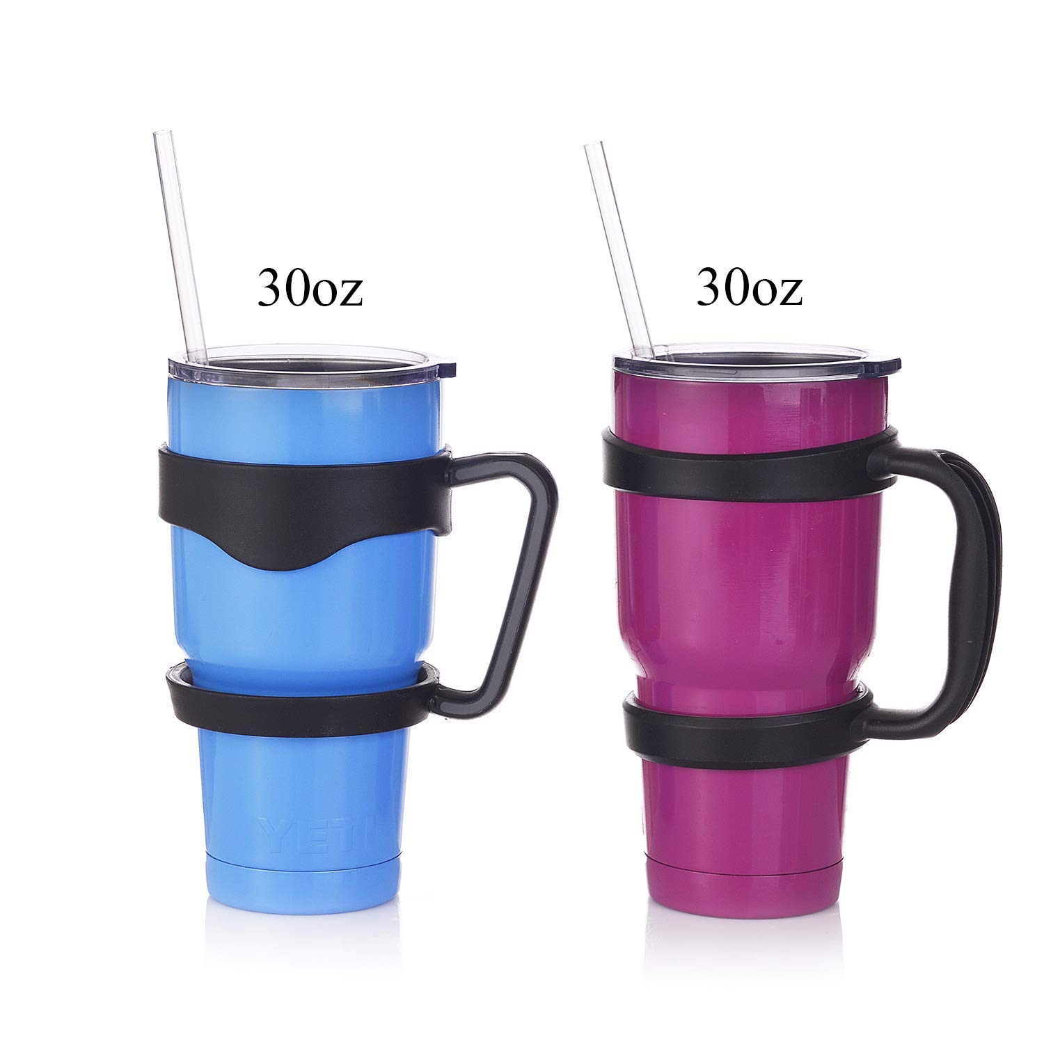 ALINK 10 Tritan Clear Reusable Straws + 12 Reusable Plastic Black Starws