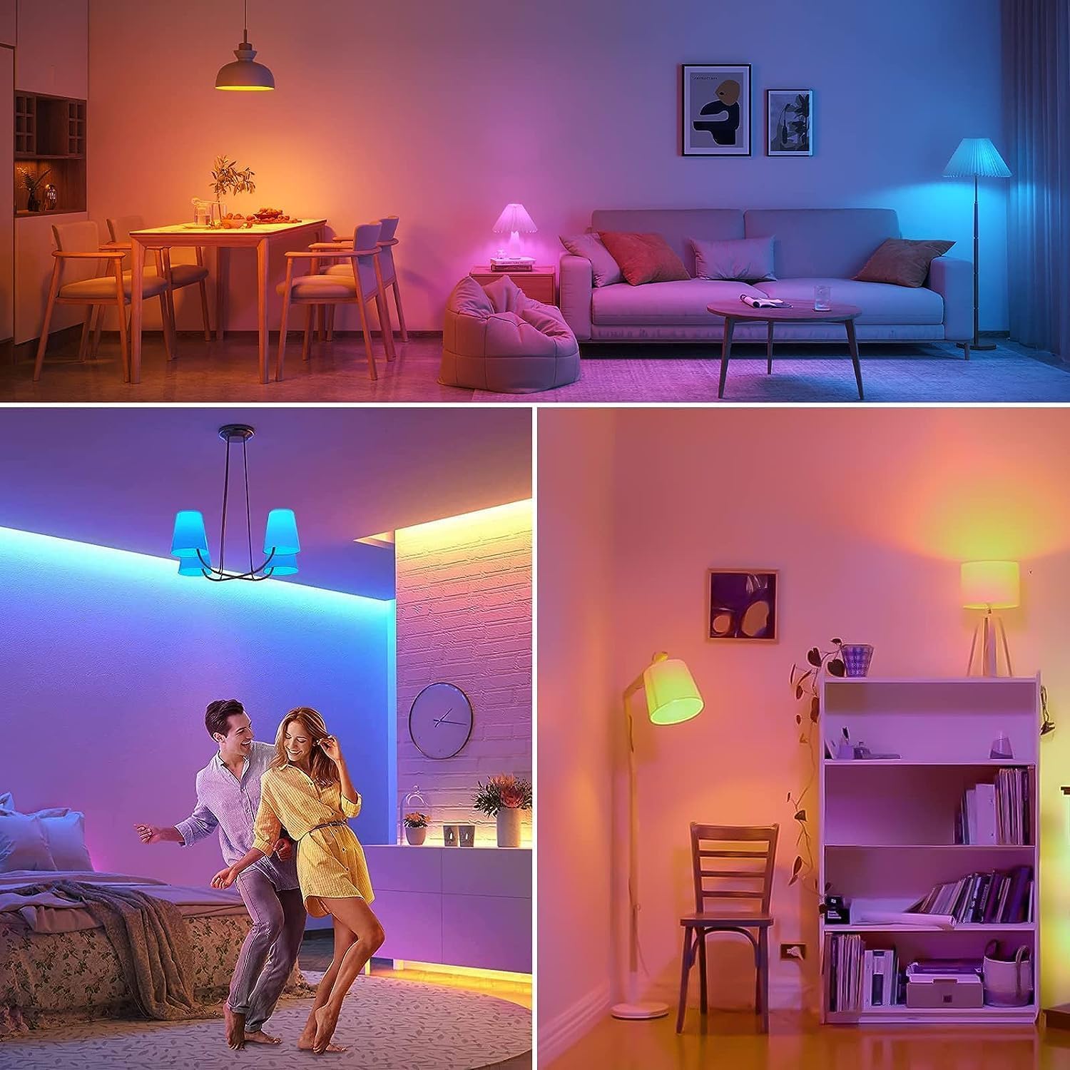 Rechargeable Battery Operated Light Bulb,400LM,60W Equivalent,E26 Detachable Charging Lamp Bulb,2500mA,16 Color Temperature,Remote Control Puck Emergency Lamp,Dimmer,for Non-Hardwired,1Pack