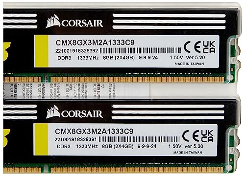 Corsair XMS3 8 GB (2 x 4GB) 1333 MHz PC3-10666 240-Pin DDR3 Memory Kit 1.5V