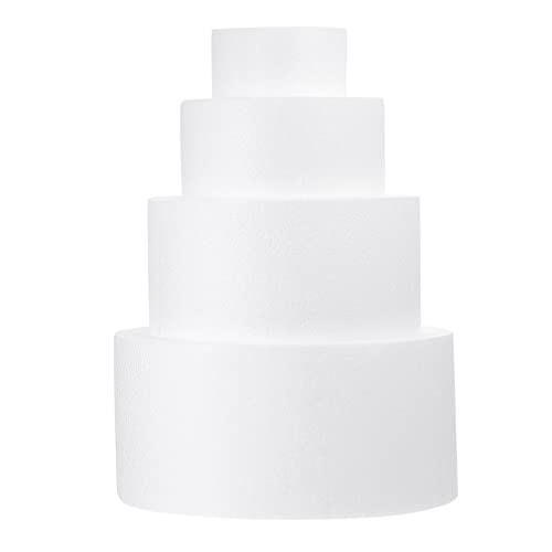 Abaodam 4pcs Cake Embryo Model Foam Cake Model Cake Foam Cake Decorating Stand Cilindros Para Decoraciones De Fiestas Piec Cake Decorating Model Foams With Cover White Decorative Frame