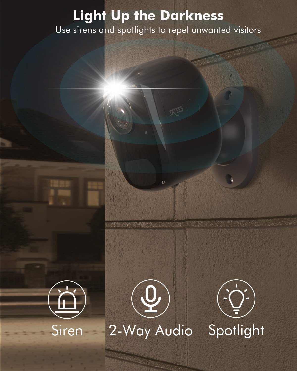 4MP Solar Security Camera Outdoor - Wireless Cameras for Home Security With 360° rotatable Magnetic Mount, 2.4Ghz WiFi, AI Motion Detection,Siren, 2-Way Talk, Color Night Vision, Cloud/Storage Card