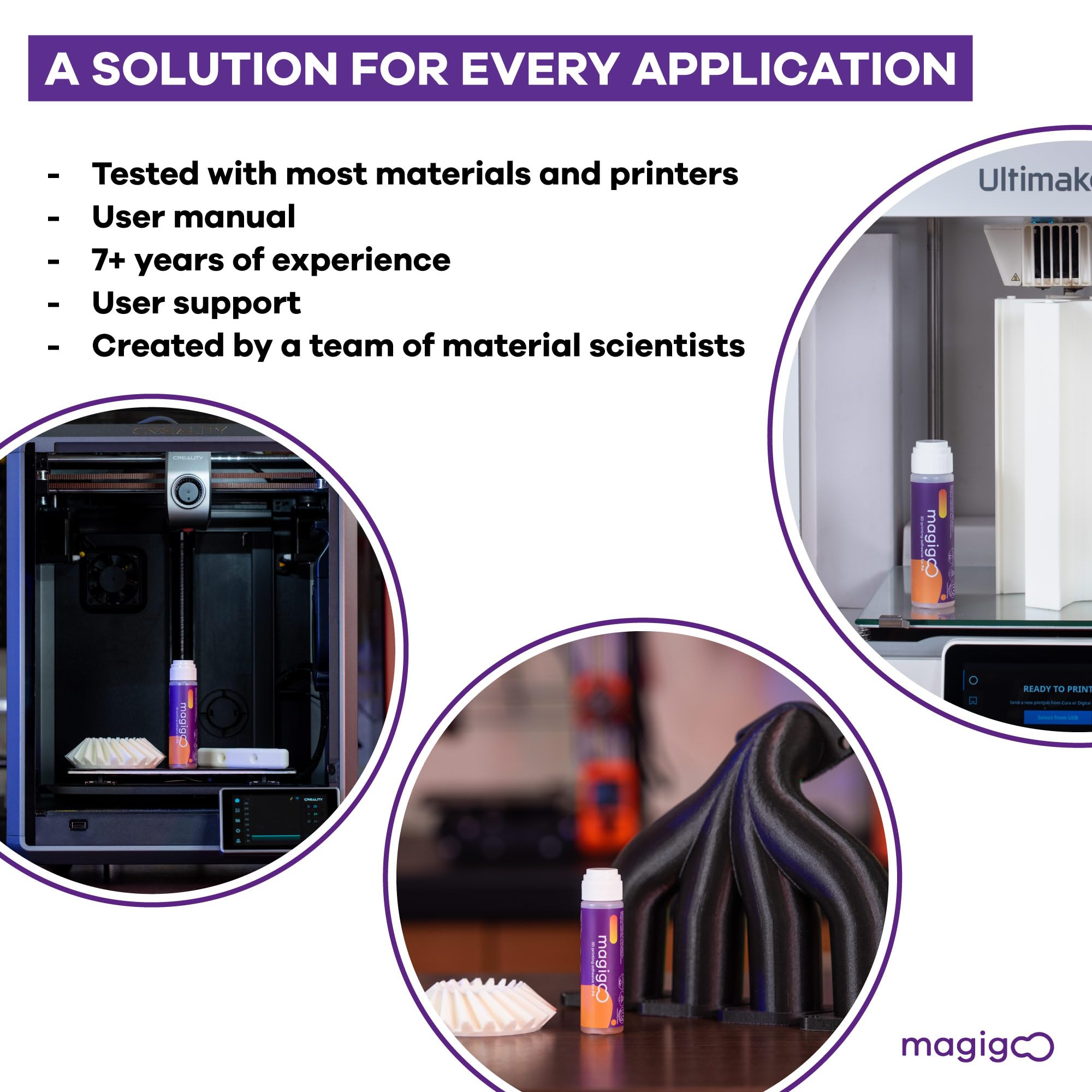 Magigoo - MPA2019 3D Printer Adhesive Glue - Long-Lasting and Reduces Warping for Nylon Filaments on Flex Plate, Glass, PEI, Buildtak & Kapton - 3D Printing Accessories, Supplies, and Materials (50mL)