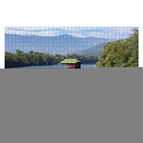 500 Piece Drina House Reflection Large Piece Jigsaw Puzzles for Adults Educational Toy for Kids Creative Games Entertainment Wooden Puzzles Home Decor