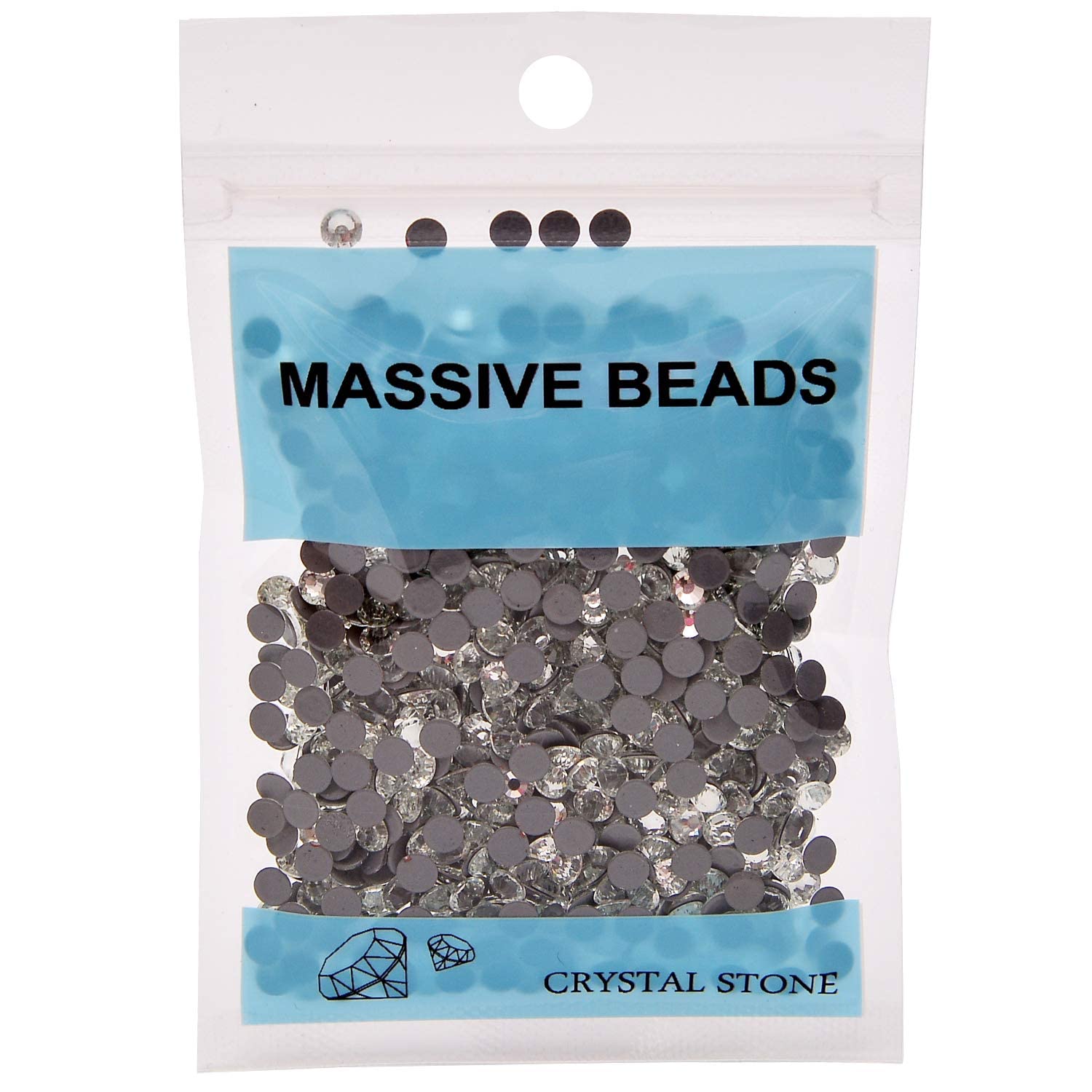 3000 Pieces Hot Fix Glass Flatback Rhinestones HotFix Round Crystal Gems SS10(3MM) (Crystal Clear, SS10(3MM))