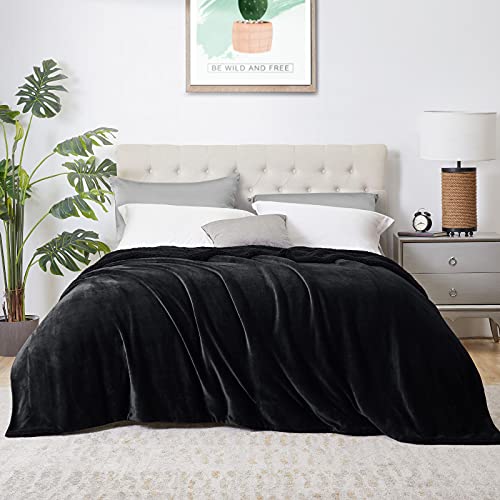 Walensee Sherpa Fleece Blanket (Twin Size 60βx80β Black) Plush Throw Fuzzy Super Soft Reversible Microfiber Flannel Blankets for Couch, Bed, Sofa Ultra Luxurious Warm and Cozy for All Seasons