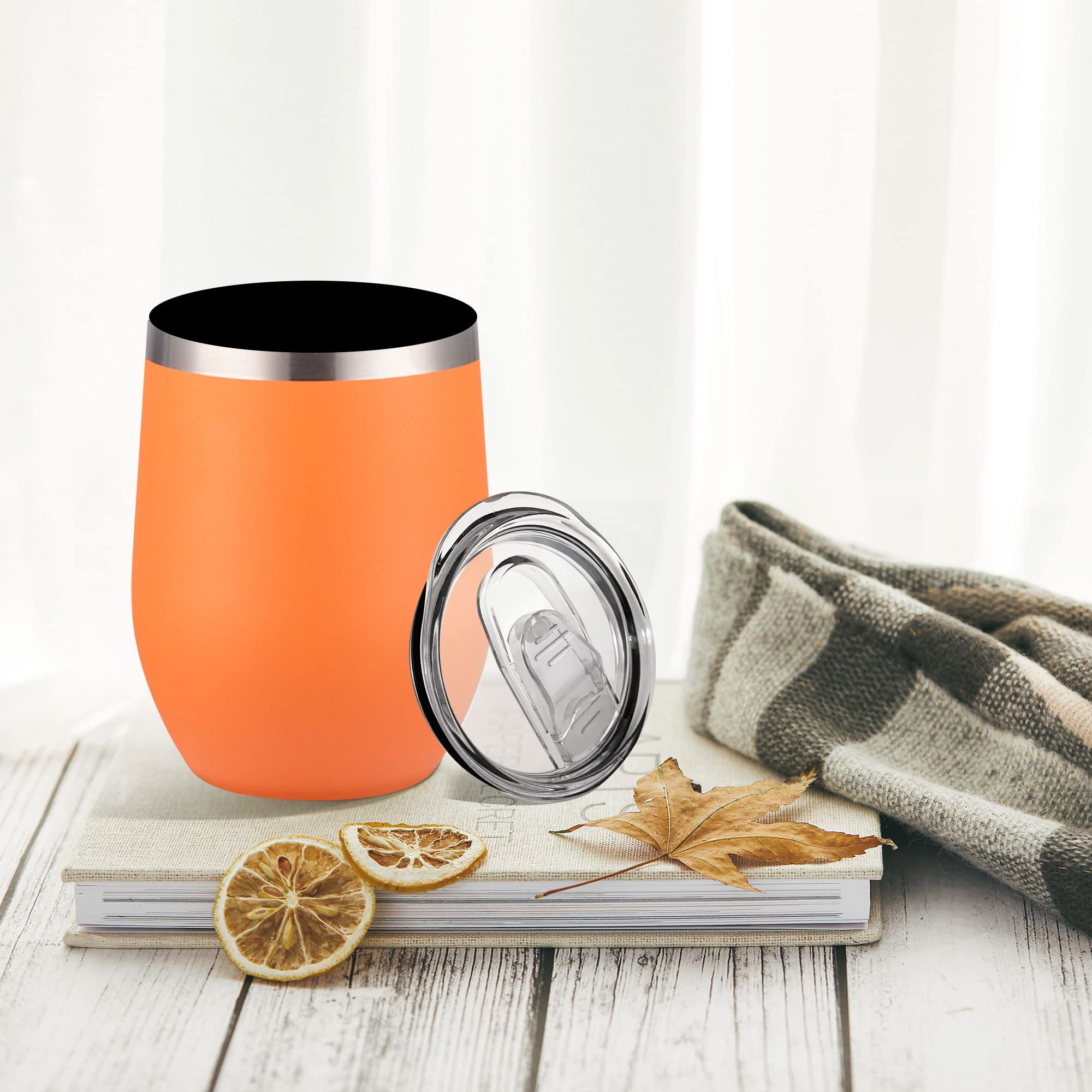 YiePhiot Stemless Wine Tumbler Replacement Lids Spill Proof Splash Resistant Lids Suitable for 2.87in cups