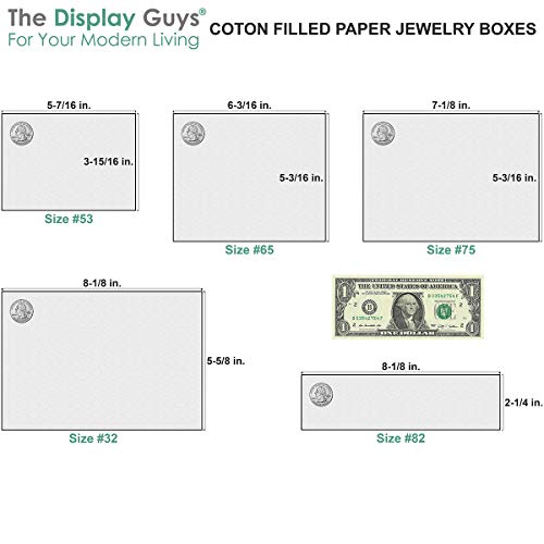 TheDisplayGuys 100-Pack #21 Cotton Filled Cardboard Paper Jewelry Box Gift Case - Marble White (2 5/8" x 1 5/8" x 1")