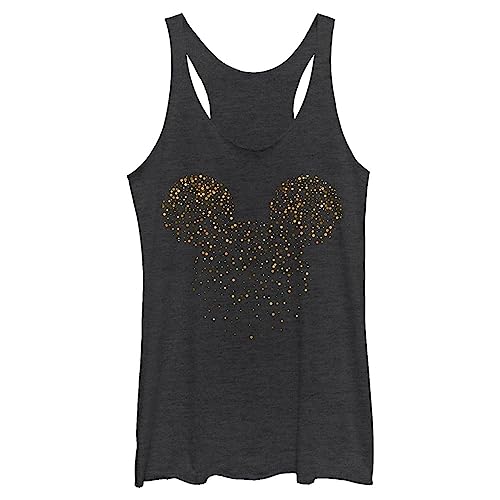 Disney womens Disney Characters Mickey Confetti Fill Tri-blend Racerback Layering Tank T Shirt, Black Heather, X-Large US