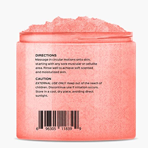 Natural Riches Himalayan Salt Exfoliating Body Scrub Lychee Bergamot Essential oil with Vitamin C - (12 Oz / 340 gm) Moisturize Deep Cleansing foot scrub body skin exfoliator