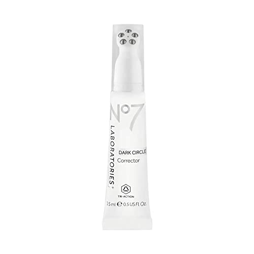 No7 Laboratories Dark Circle Corrector in Light/Medium - Dark Circles Reducer with Cooling Applicator to Reduce Puffy Eyes - Hyaluronic Acid to Plump & Smooth Under Eye Bags (0.5 fl oz)