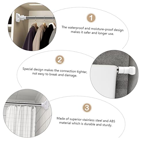 Cabilock 1pc Hole-free Telescopic Rod Stainless Steel Shower Curtain Rod Spring Curtains Adjustable Curtain Rod Spring Rods for Curtains Bathroom Slippers Shelf Adjustable Closet Rod Towel