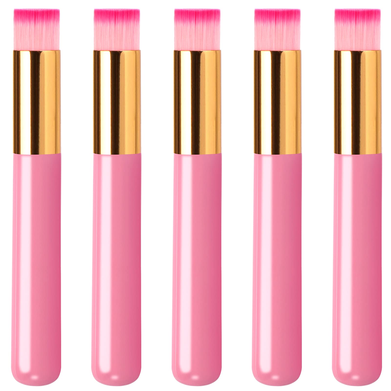 Dming 5 Pieces Lash Shampoo Brushes, Eyelash Extension Cleansing Brush Peel Off Blackhead Remover Tool Nose Pore Deep Cleaning Brush Cosmetic Lash Cleanser Brush Facial Cleansing Brushes (Pink)