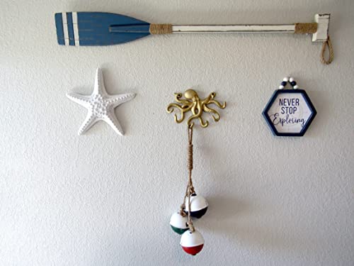 Wallcharmers Gold Octopus Key, Leash, & Towel Holder | Nautical Home & Wall Decor