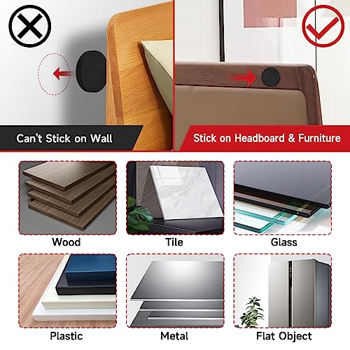 Anti Shake Headboard Stoppers for Wall, Wall Protector from Furniture, Bed Frame Noise Bumper, Anti Vibration Soundproof Pads to Prevent Hitting Wall, Round Black and White-20 pcs