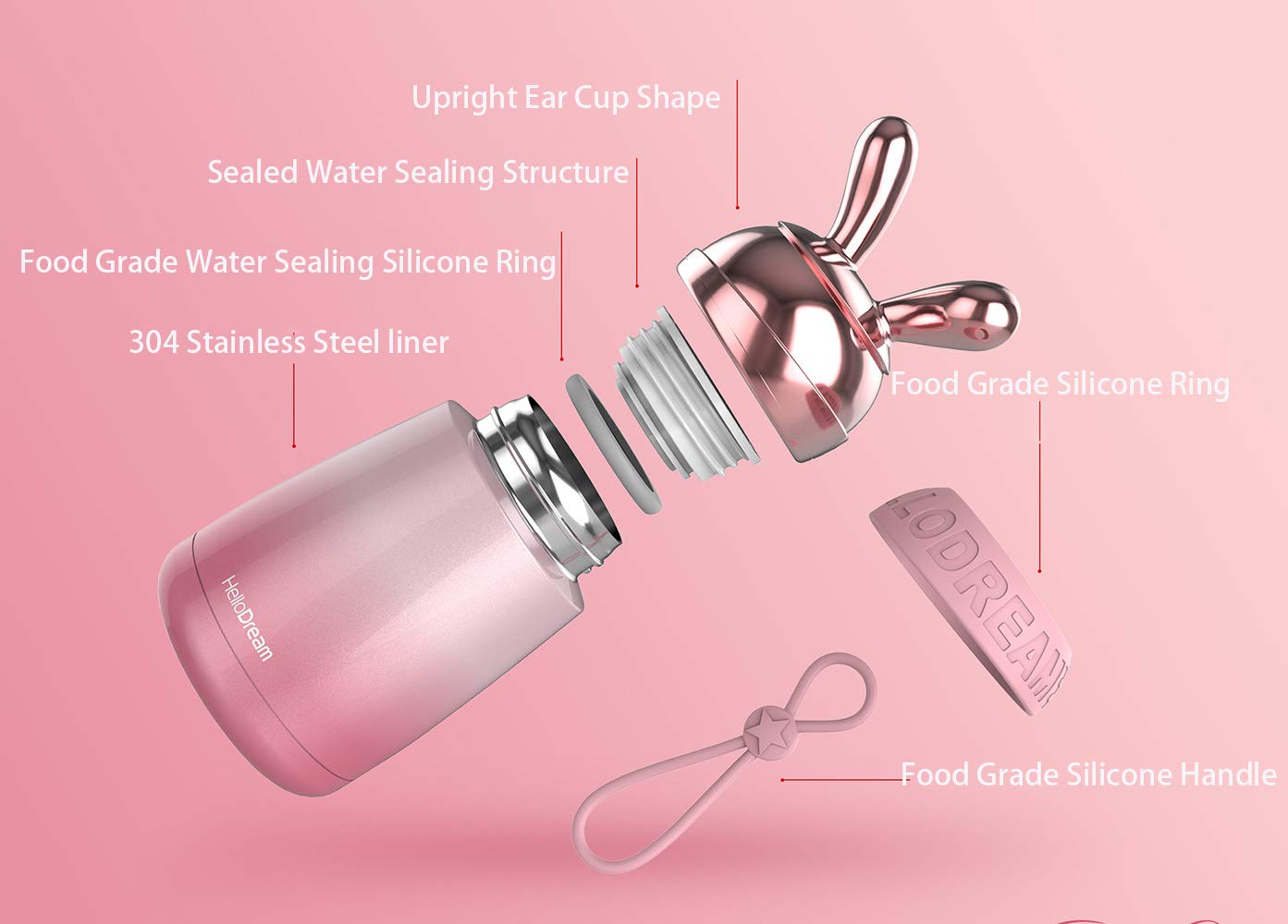 AINAAN Double Stainless Steel Vacuum Girl Thermos Coffee Cup Durable Leakproof BPA Free Travel Office School (Blue