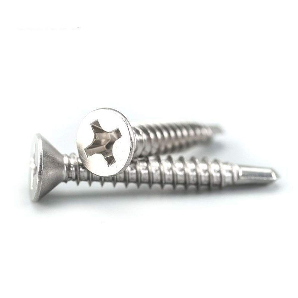 Lag Bolts ST3.5 ST4.2 ST4.8 ST5.5 ST6.3 Cross Recessed Countersunk Head Self-Drilling Tapping Screws Stainless Steel Screw Tap Bolts (Size : ST4.8x13 48pcs)