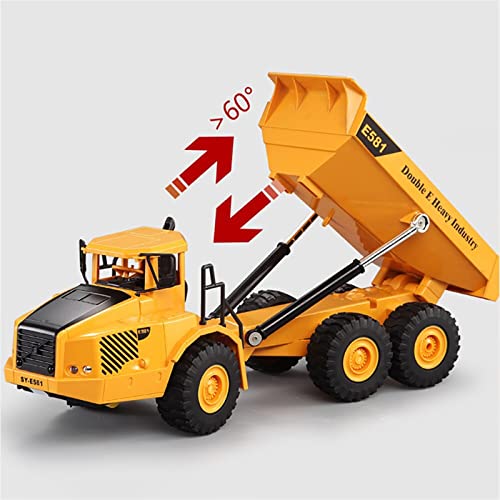 BZGWECD Boys Engineering Vehicle RC Car 2.4G 6ch Dump Truck Engineering Construction Loading Dump Remote Control Truck RC Trailer Model Toys for Kids Gifts