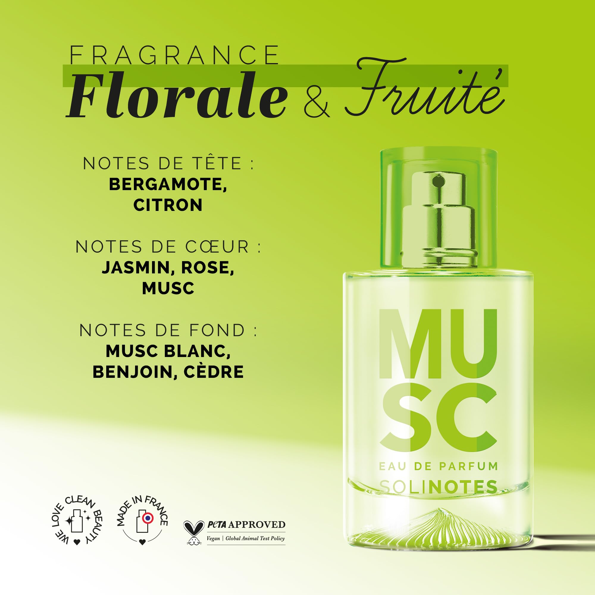 SOLINOTES Musk Perfume for Women - Eau De Parfum | Delicate Floral and Soothing Scent - Made in France - Vegan - 1.7 fl.oz