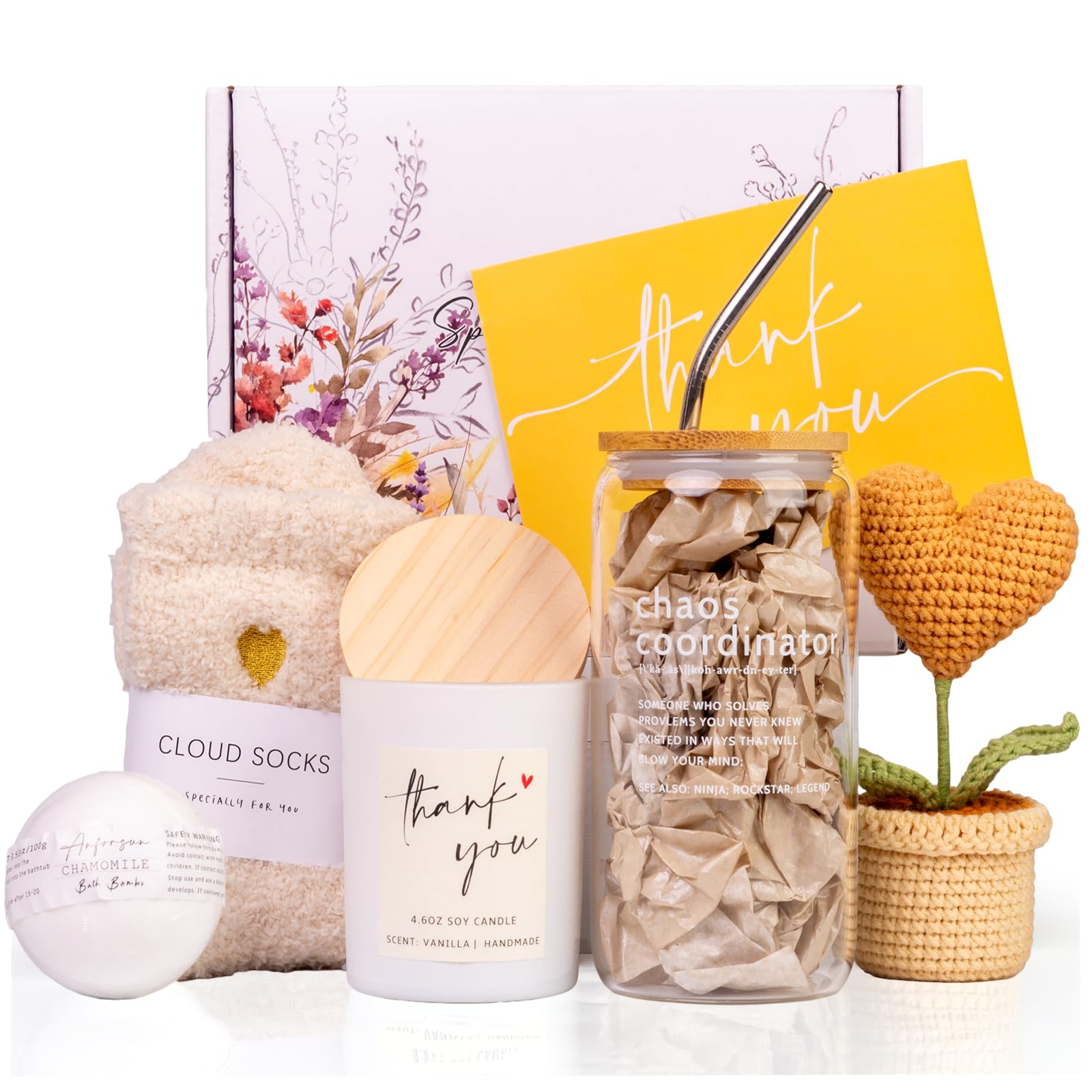 Anforsun Thank You Gifts for Women,Employee Appreciation Gifts,Chaos Coordinator Gifts, Thank You Gift Basket Appreciation Gifts for Employee Teacher Coworkers Nurse Friends Mom Her Boss