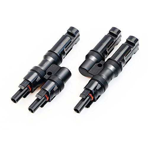 ALLPOWERS MC-4 Branch Connectors Solar Panels Connectors Y Connector in Pair MMF+FFM for Parallel Connection Between Solar Panels