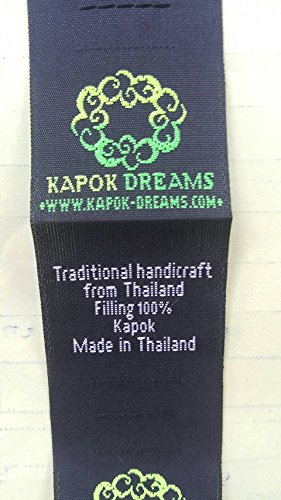 GABUR Kapok Dreams; Zafu Round Meditation Cushion 100% Kapok, Blue Tones, Thai Design Pillow
