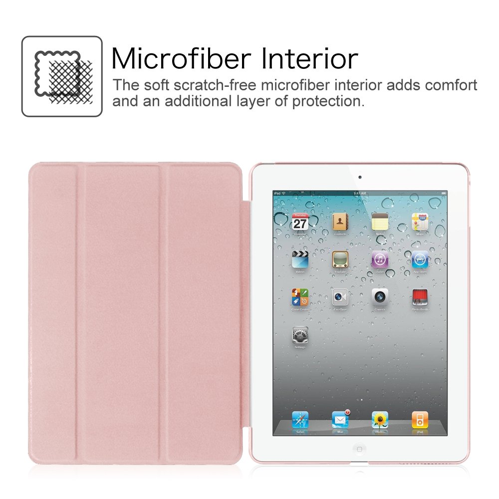 Fintie Case for iPad 4th Generation (2012 Model), iPad 3rd Gen (2012 Model), iPad 2 (2011 Model) 9.7 inch Tablet - Smart Slim Shell Translucent Frosted Back Cover Auto Wake/Sleep, Rose Gold
