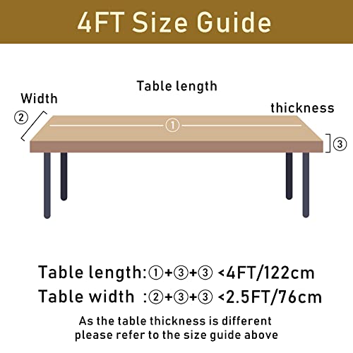 Aiojool Teal Wood Grain Tablecloth Fitted Table Cloth for 4 Foot Rectangle Table, Elastic Edged Table Cover for Indoor Outdoor Patio Picnic, 30 X 48 Inch