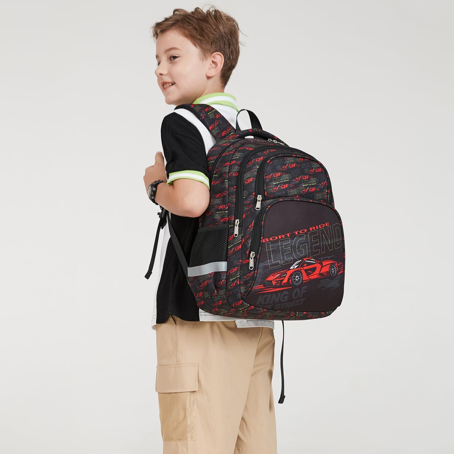 abshoo Cute Car School Backpack For Boys Elementary Kindergarten Kids School Bag (Car Black)