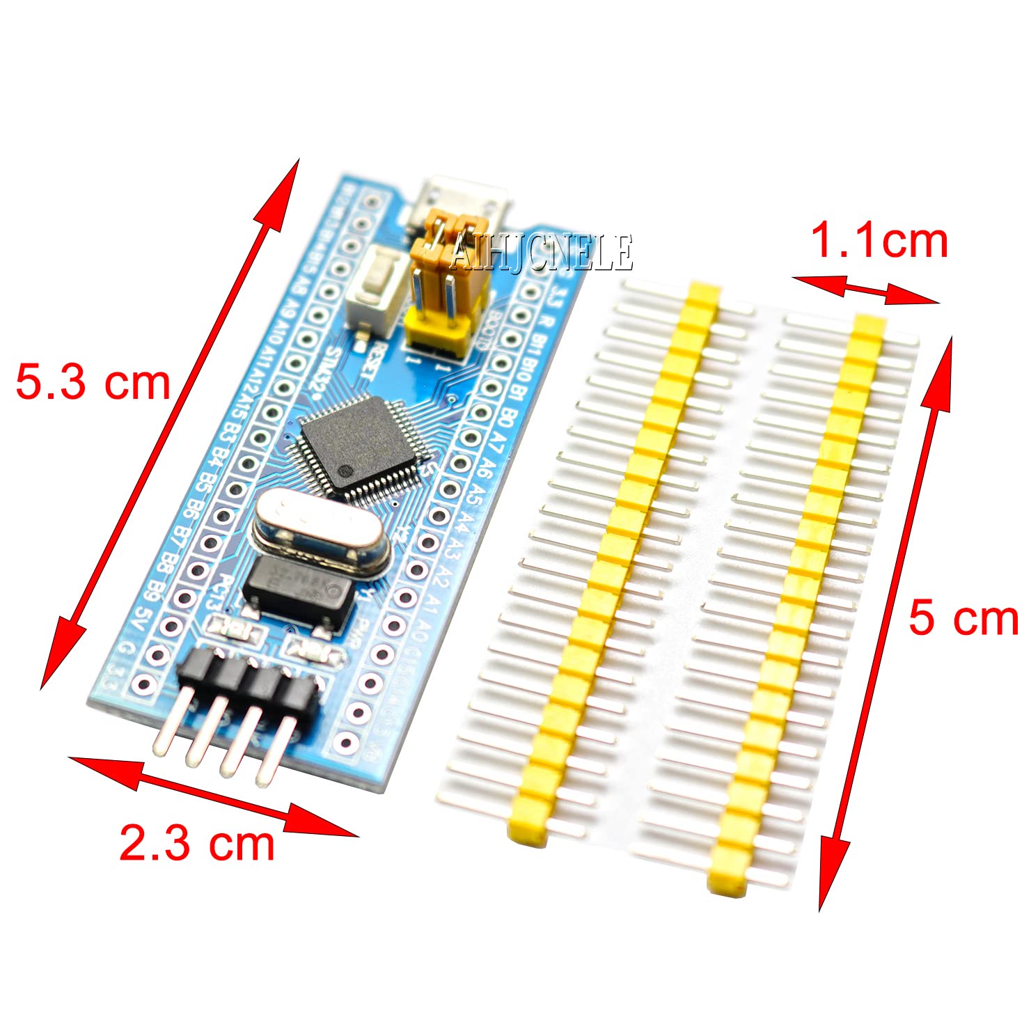 AIHJCNELE STM32F103C8T6 ARM STM32 Minimum System Development Board Core Learning Board MCU Single Chip Microcomputer Module Flash 64K Control Board RAM 20K STM32 with Pin Dupont Cable Wire (F103C8T6)