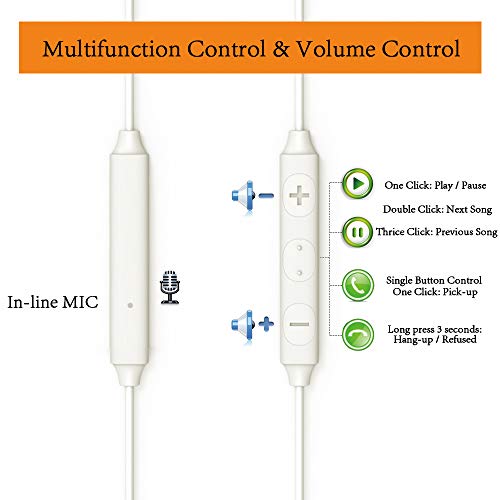 MAXROCK Sleep Earbuds, Ultra-Soft Comfortable Noise Isolating Earplugs Workout Headphones in-Ear Earphones w/Mic & Volume Control - Perfect for Side Sleeper Air Travel, Meditation & Insomnia(White)
