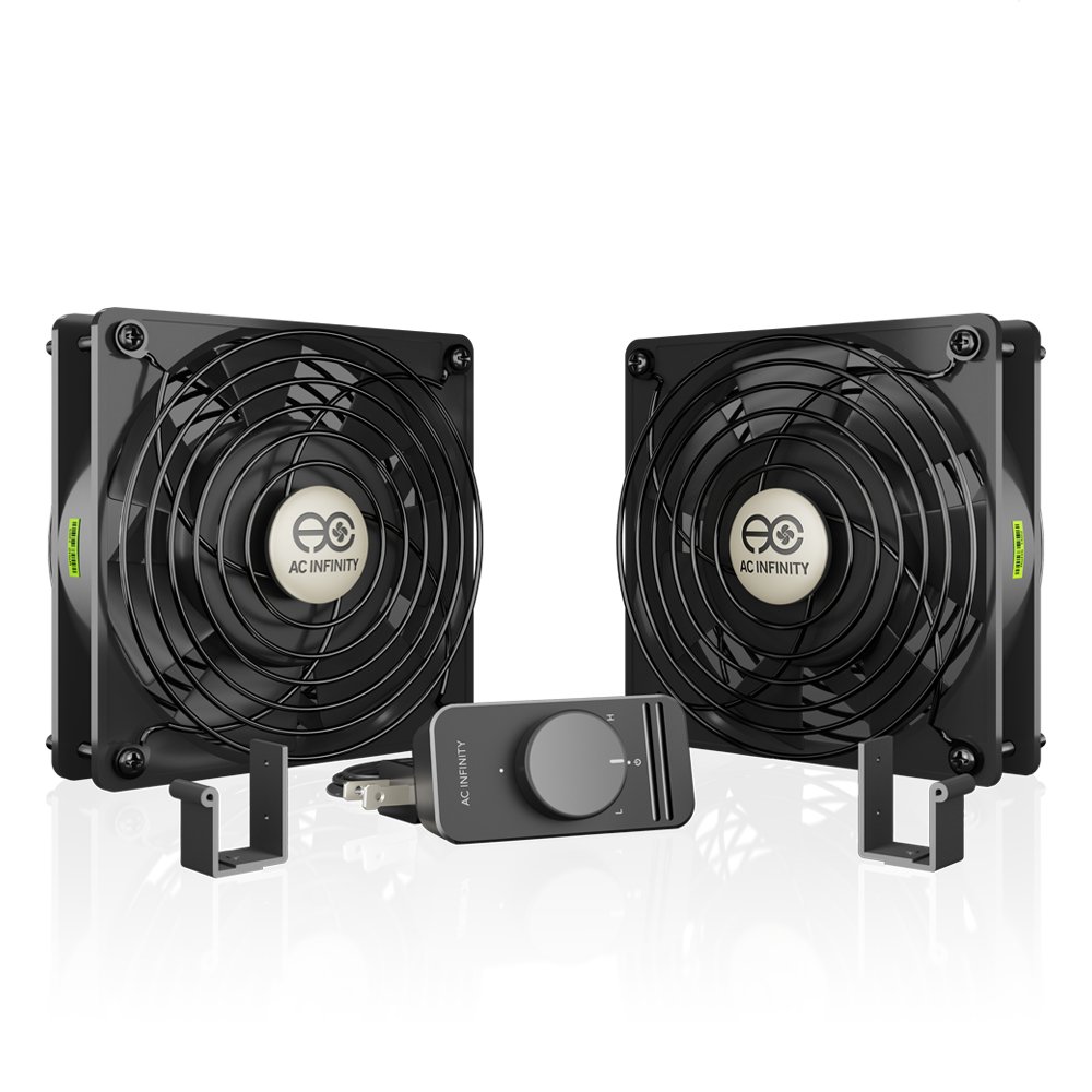 AC Infinity AXIAL S1225D, Dual 120mm Muffin Fan with Speed Controller, UL-Certified for Doorway, Room to Room, Wood Stove, Fireplace, Circulation Projects