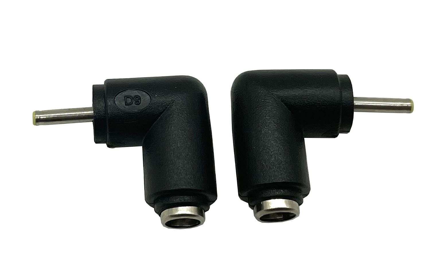 Dafensoy DC Barrel Power Jack Charging Cable Connector, 90 Degree Angle DC5.5 x 2.1 Female to 2.5 x 0.7 Male Adapter, Used for Notebook Computers, Tablet Computers, LED Lights, Routers, etc (2-Pack)
