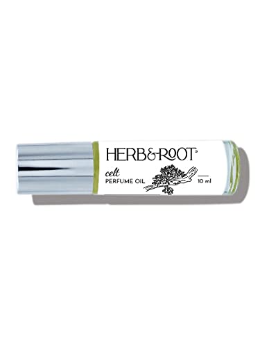 Oakmoss and Sandalwood Rollerball Cologne for Men, Women, Unisex, Green Earthy Aromatic Scent, Celt by Herb and Root, 10 ml