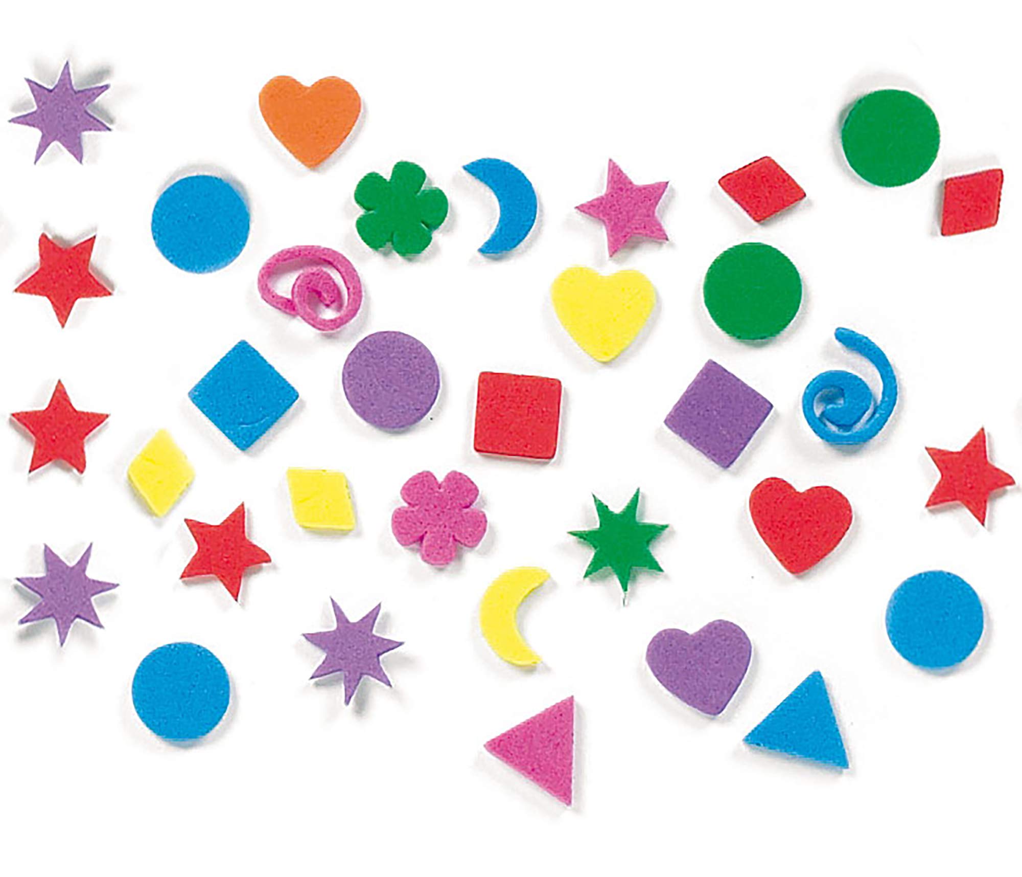 Baker Ross Mini Foam Shapes Stickers Value Pack, for Arts and Crafts Projects(Pack of 1200), Assorted, 1200 Pack