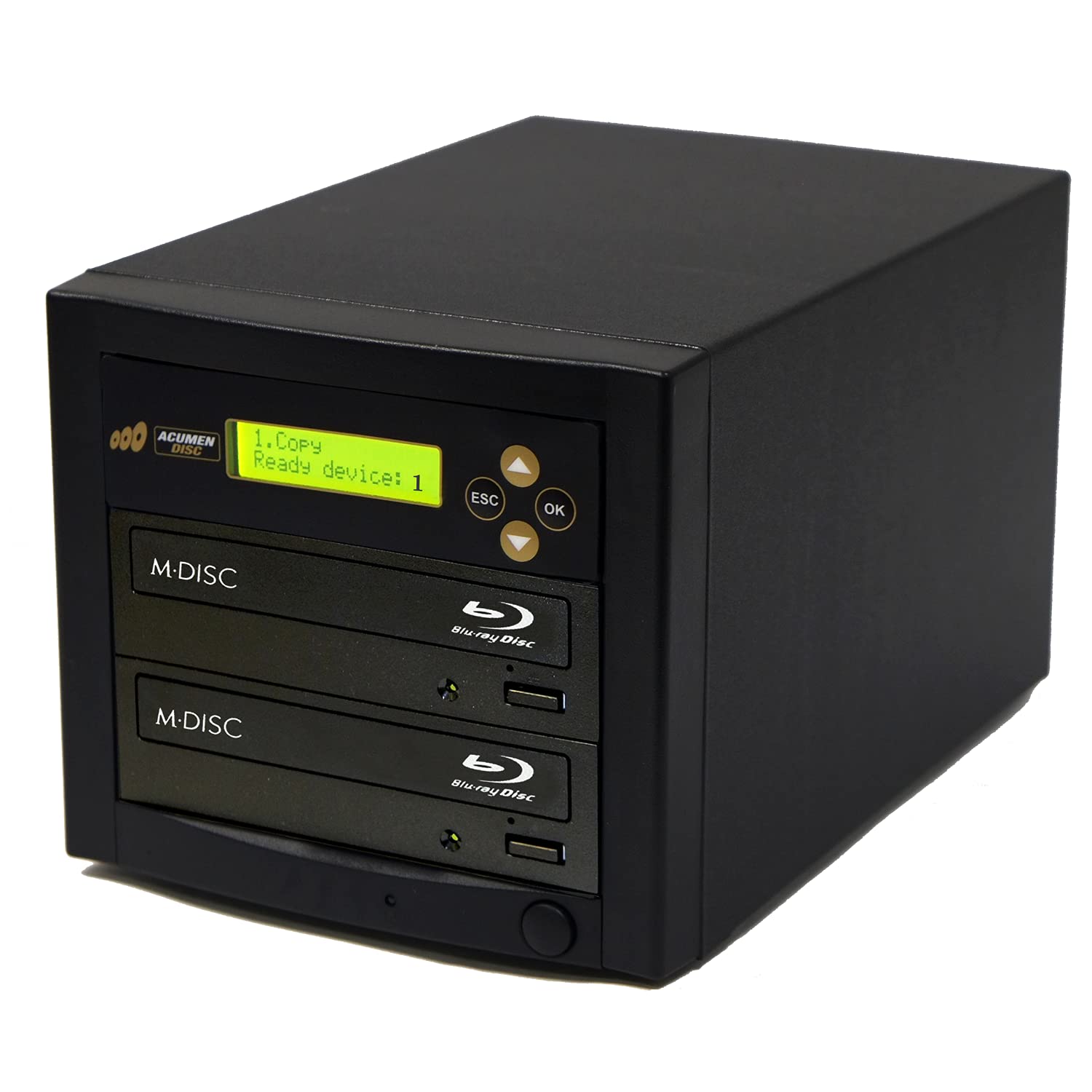 Acumen Disc Blu-Ray Duplicator - Multiple 16x BD BDXL BD-R M-Disc CD DVD Copier Tower Replication Recorder Burner (1 to 01 w/USB)