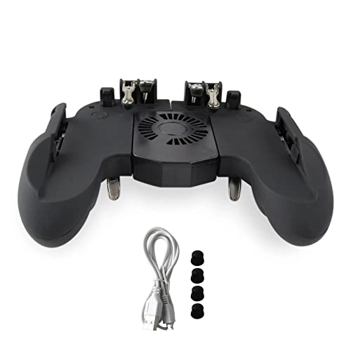 Acupress Mobile Game Controller with Silent Cooling Fans/Phone Holder, Phone Gamepad Fits for 4.7-6.5 inches (iOS/Android), for Music Games, FPS Games