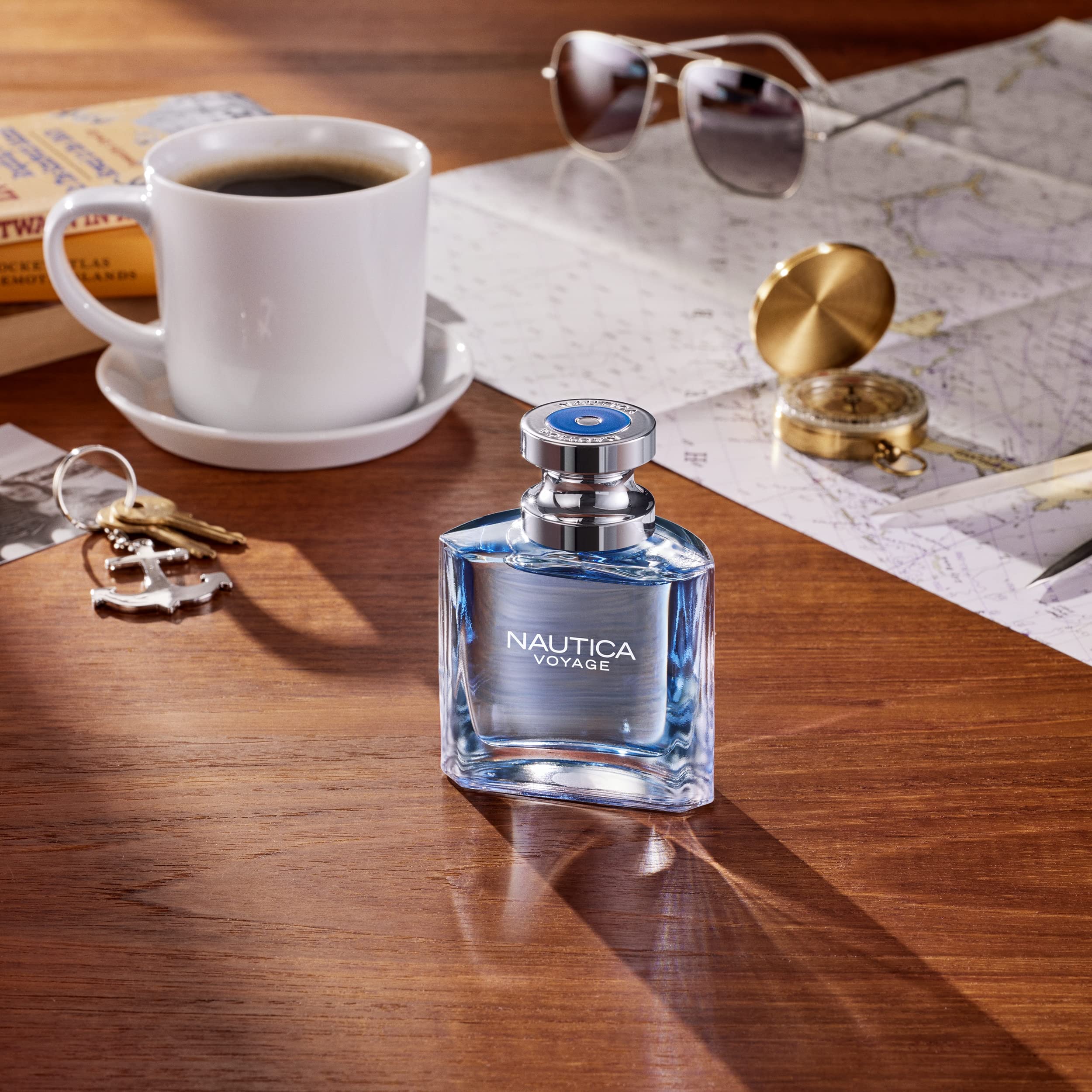 Nautica Voyage By Nautica For Men. Eau De Toilette Spray 3.4 Fl Oz and Nautica Blue Sail 1.6 Ounce Eau De Toilette Spray for Men