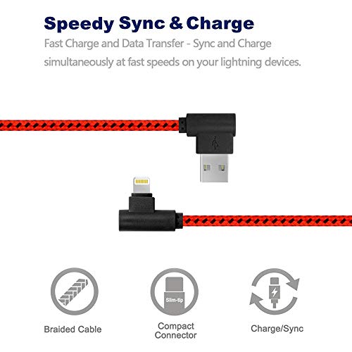 Certified Lightning Cable,iPhone Charger 5 Pack(0.7FT/3FT/3FT/6FT/10FT) Extra Long Nylon Braided USB Charging&Syncing Cord Compatible with iPhone 12/11/Pro/Xs Max/XS/XR/7/7Plus/X/8/8Plus/6S Plus