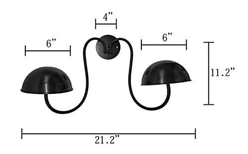 Owlgift Modern Metal Wall Mounted Entryway Retail Hat Rack/Wig Display Stand w/ 2 Circular Hat Hooks, Black