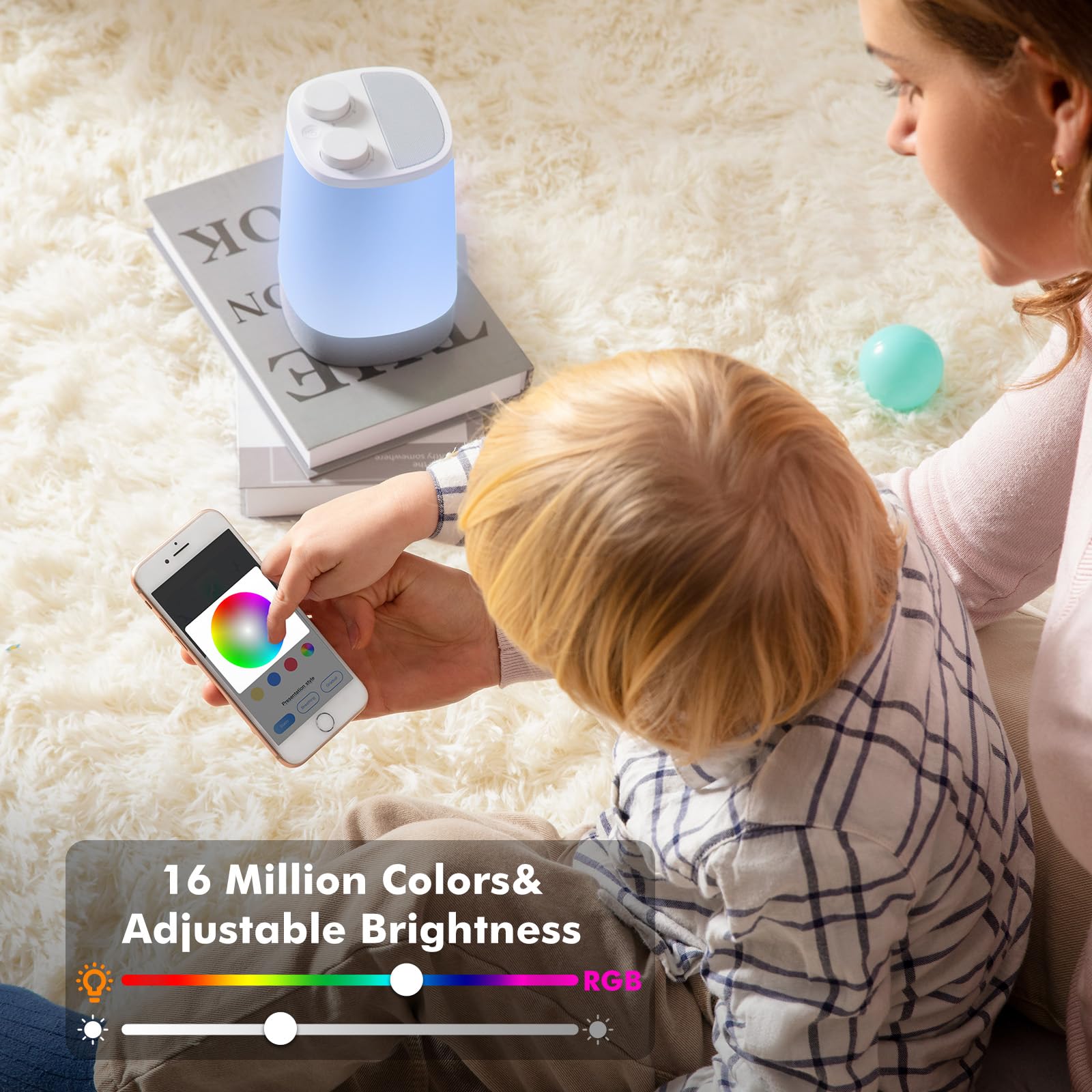 Baby Sleep Sound Machine Maker Okay to Wake White Noise Hushh Soother Trainer, Night Light Speaker with Alarm Clock, App Control, Timer Nursery Toddler Registry Kid Adult Bedroom Decor Home Essential
