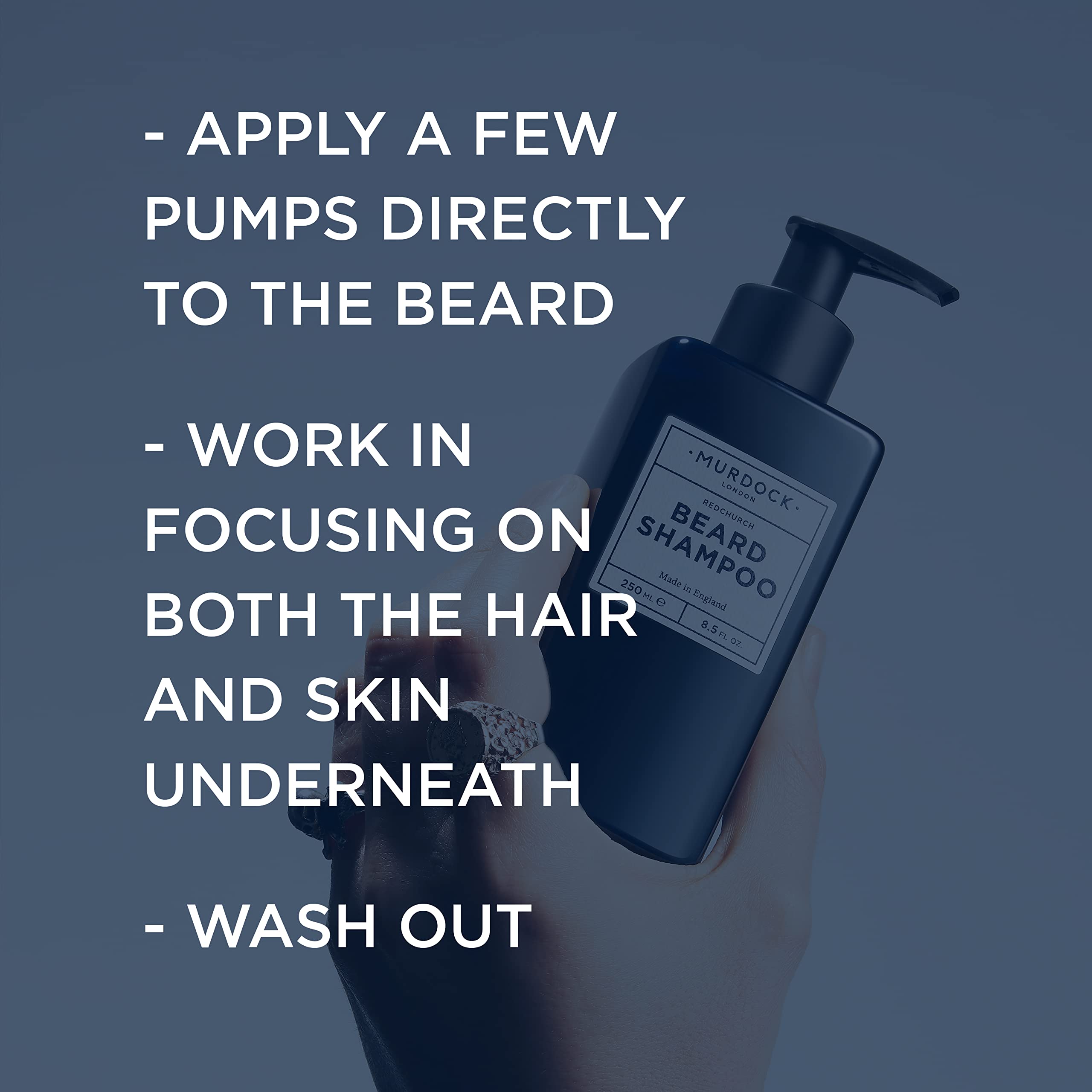 Murdock London Beard Shampoo with Natural Oils - Sulphate Free Shampoo Protects and Soothes Skin & Hair - 8.5 oz